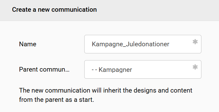 Sådan opretter du en ny Communication – OnlineFundraising Support